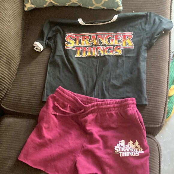 Stranger Things | Tops | Stranger Things Tshirt And Shorts Girls Small ...